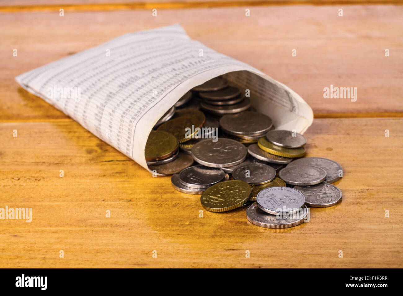 coins on the table. close-up Stock Photo - Alamy