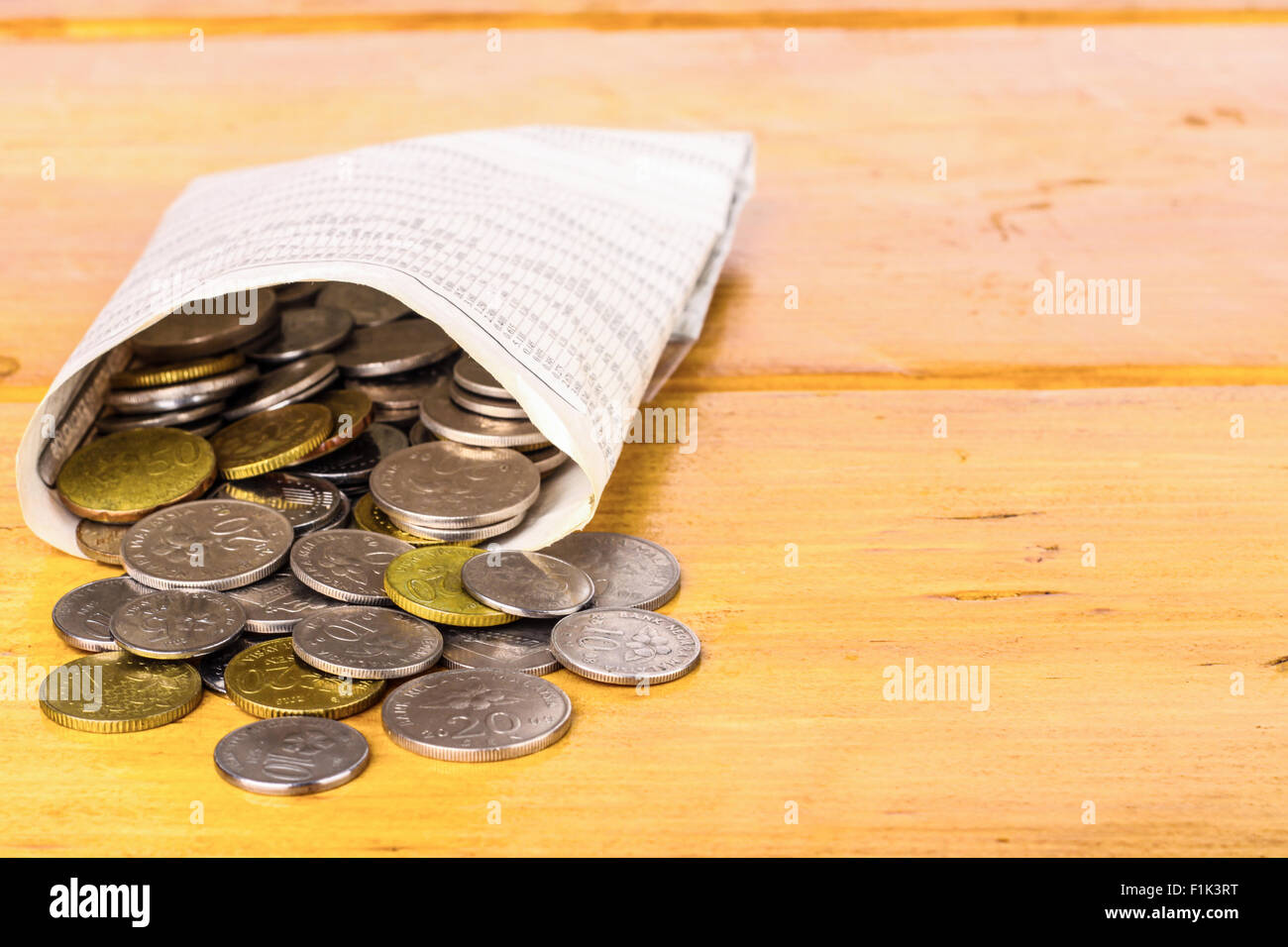 coins on the table. close-up Stock Photo - Alamy
