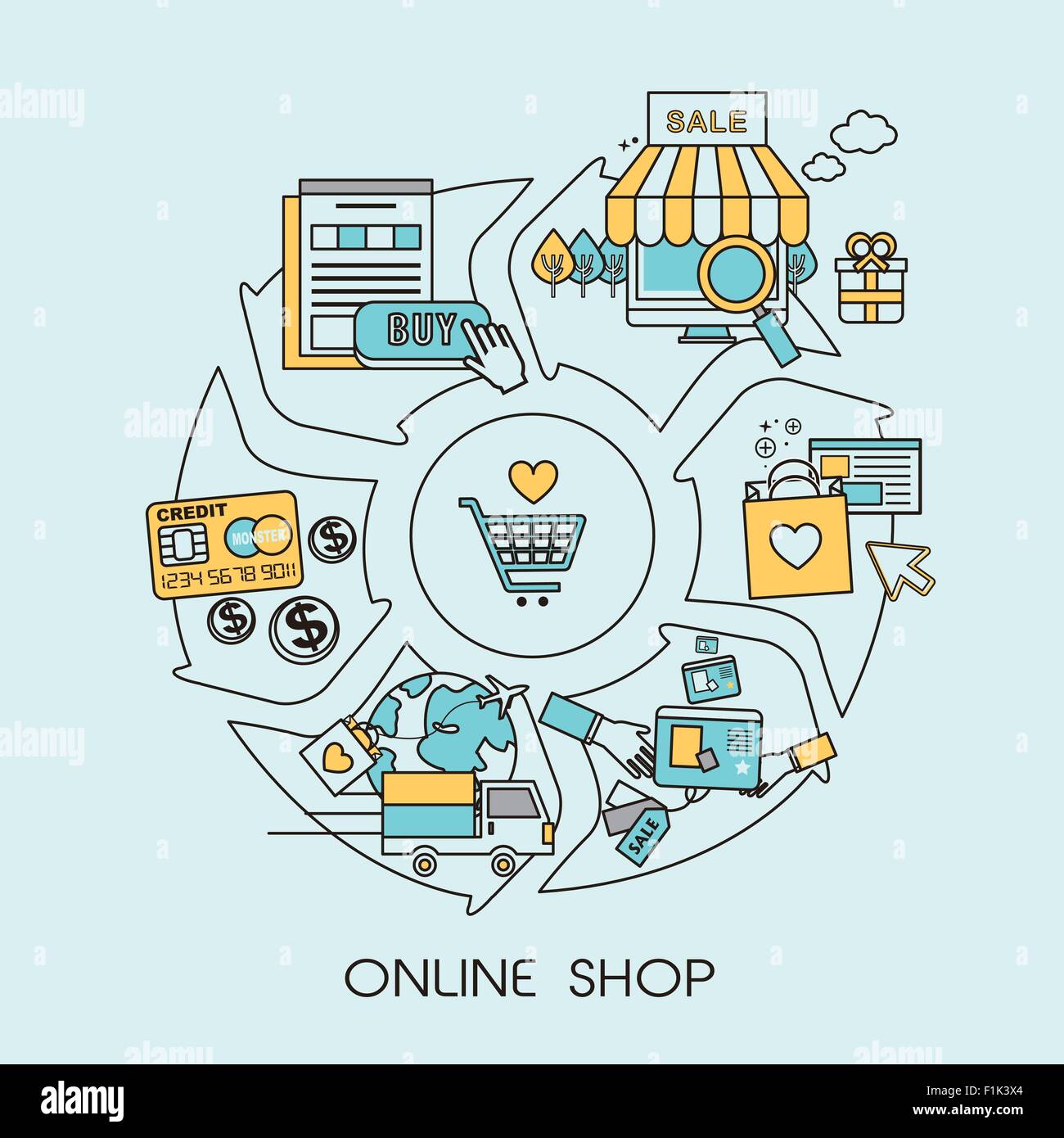 Online retail shopping product page Stock Vector Images - Alamy