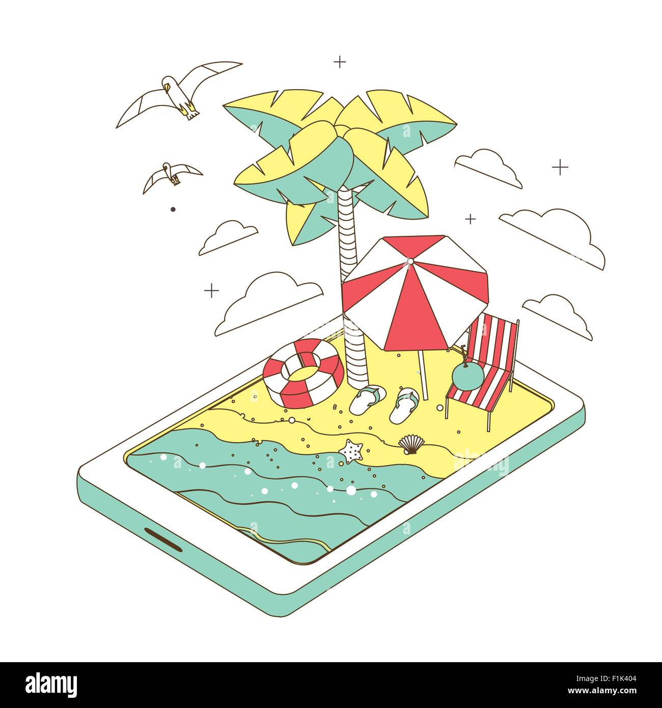 Line trees in summer Cut Out Stock Images & Pictures - Alamy