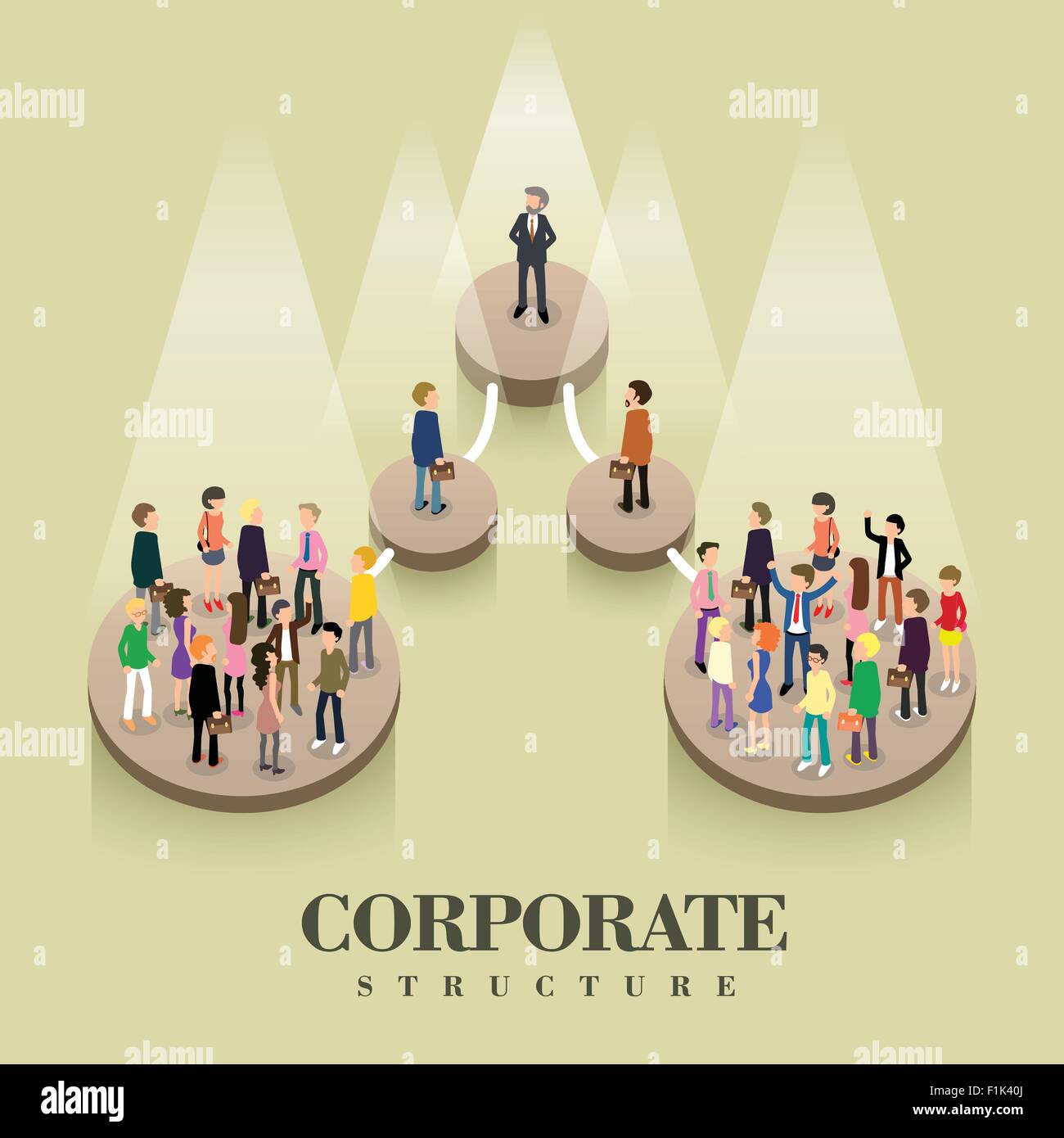flat 3d isometric design of corporate structure concept Stock Vector ...