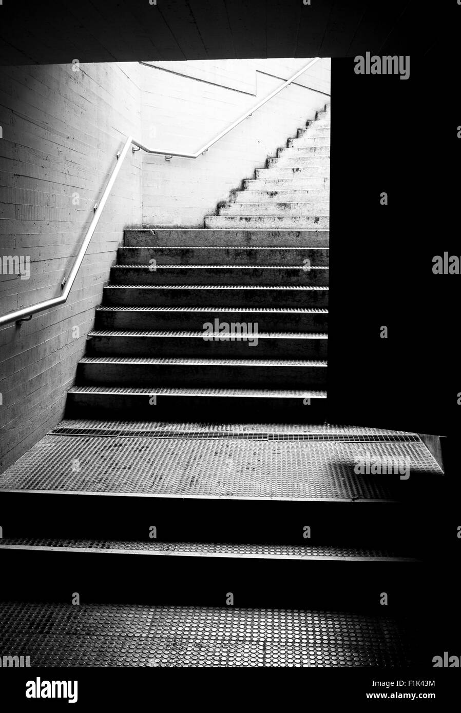 Rubber coating on stairs leading out of a subway Stock Photo - Alamy