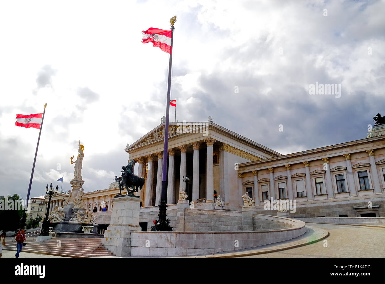 Vienna, Austria, the Austrian Parliament building in Ringstrasse ...