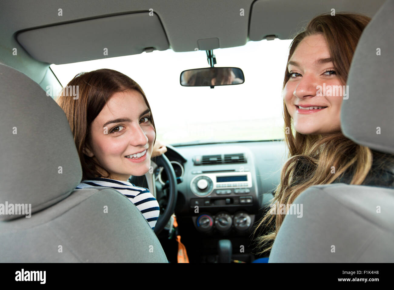 Woman driver outside Stock Photo - Alamy