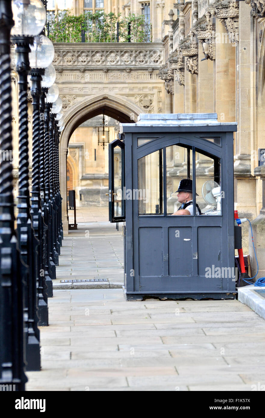 London, England, UK. Police security at the Houses of Parliament ...