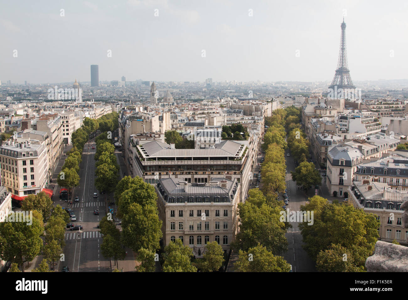 View from eiffel tower arc de triomphe hi-res stock photography and images - Alamy