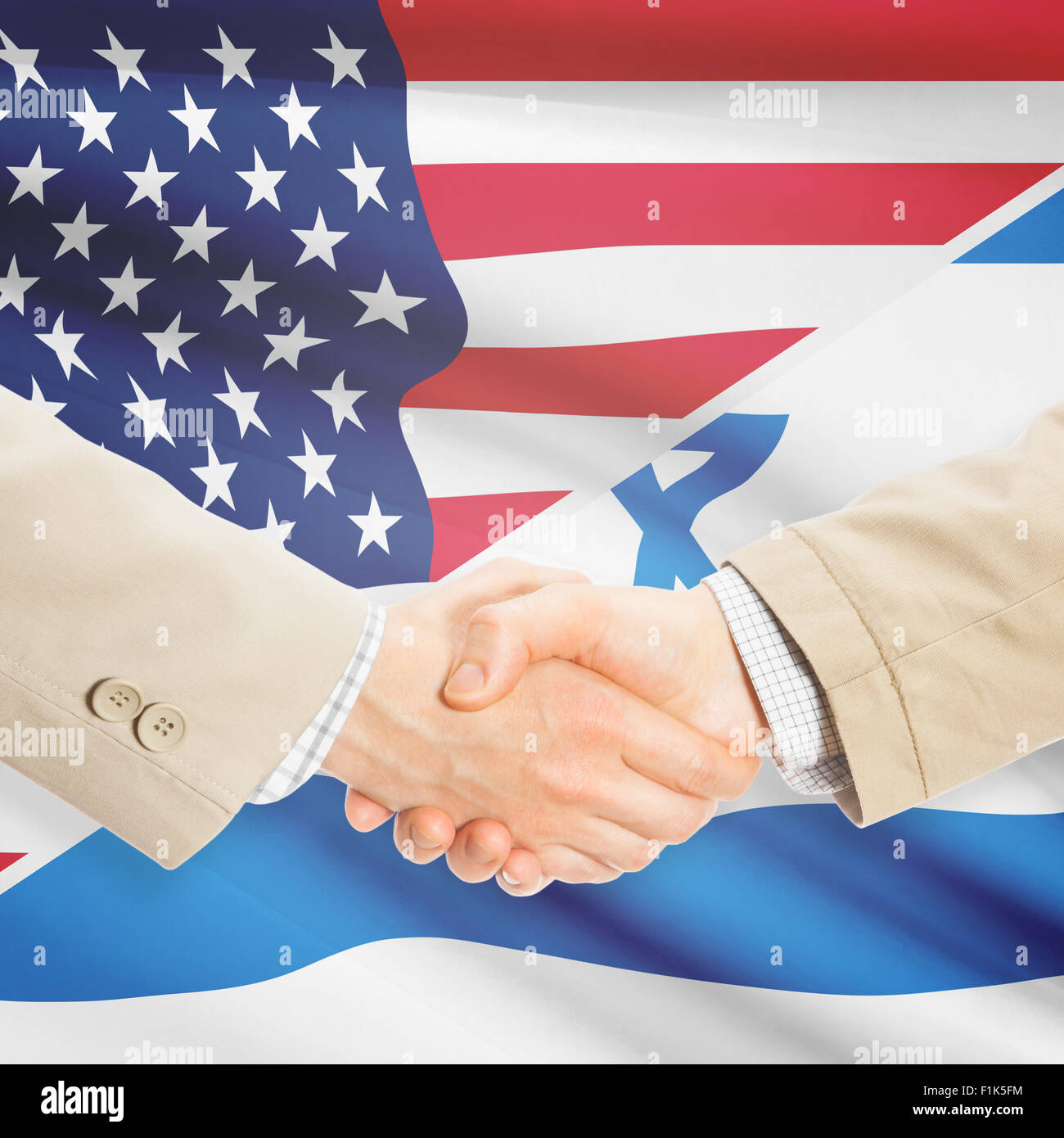 Businessmen shaking hands - United States and Israel Stock Photo - Alamy