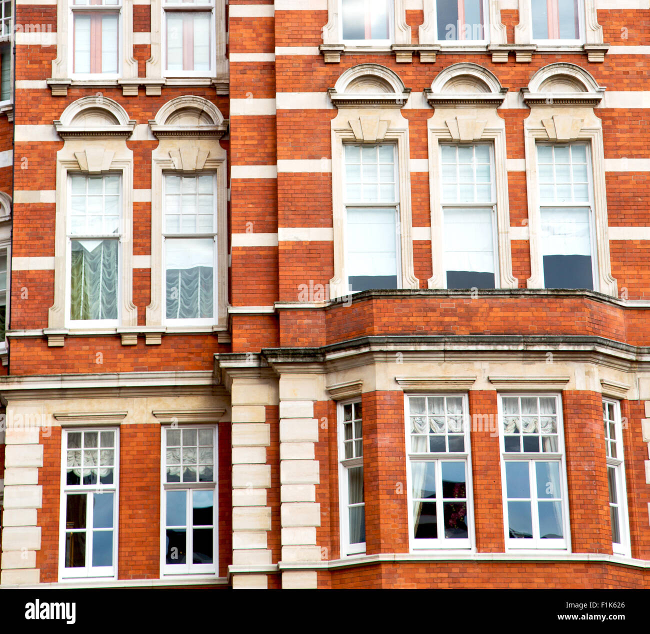 in europe london old red brick wall and historical window Stock Photo ...