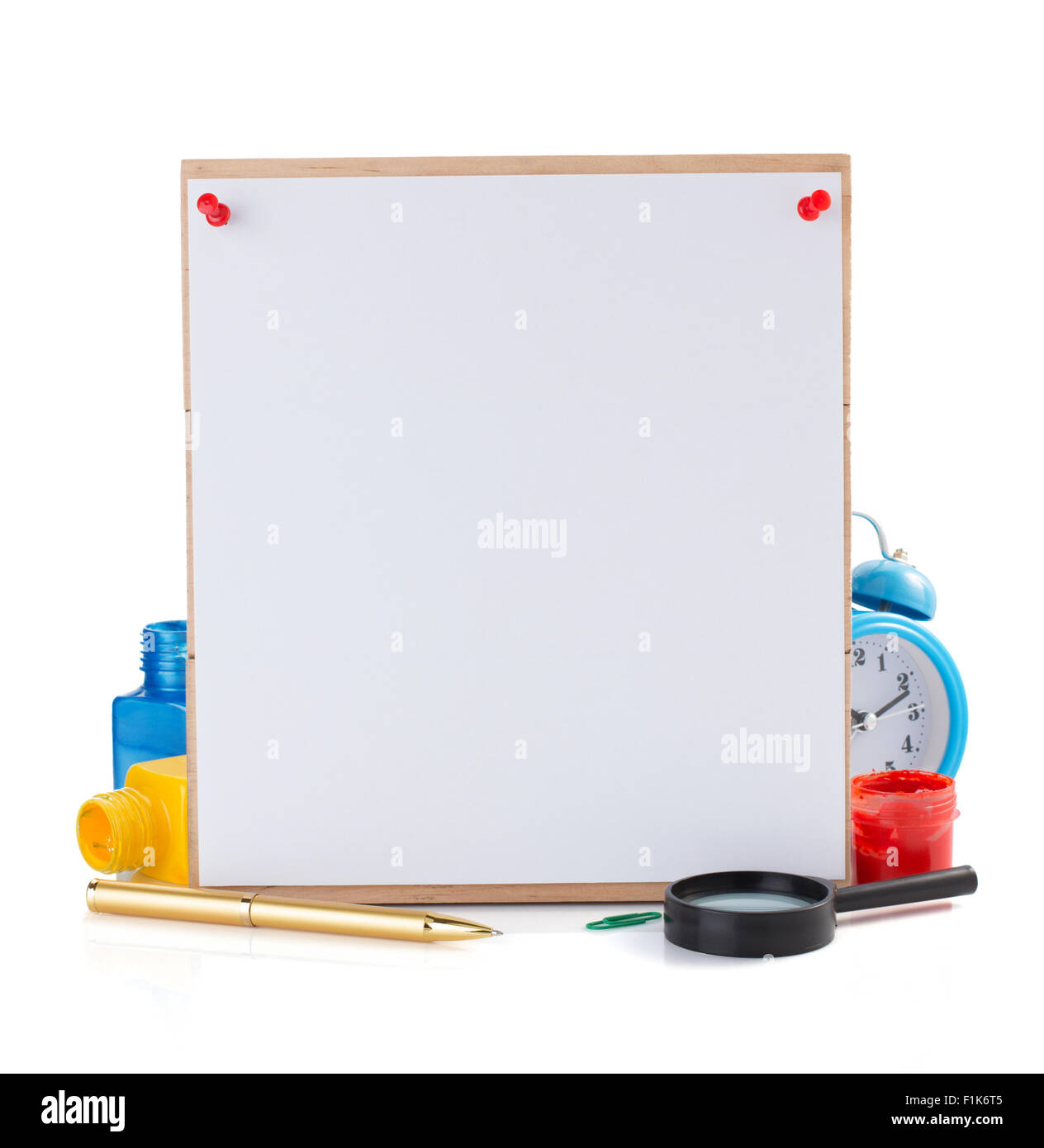 school supplies isolated on white background Stock Photo - Alamy