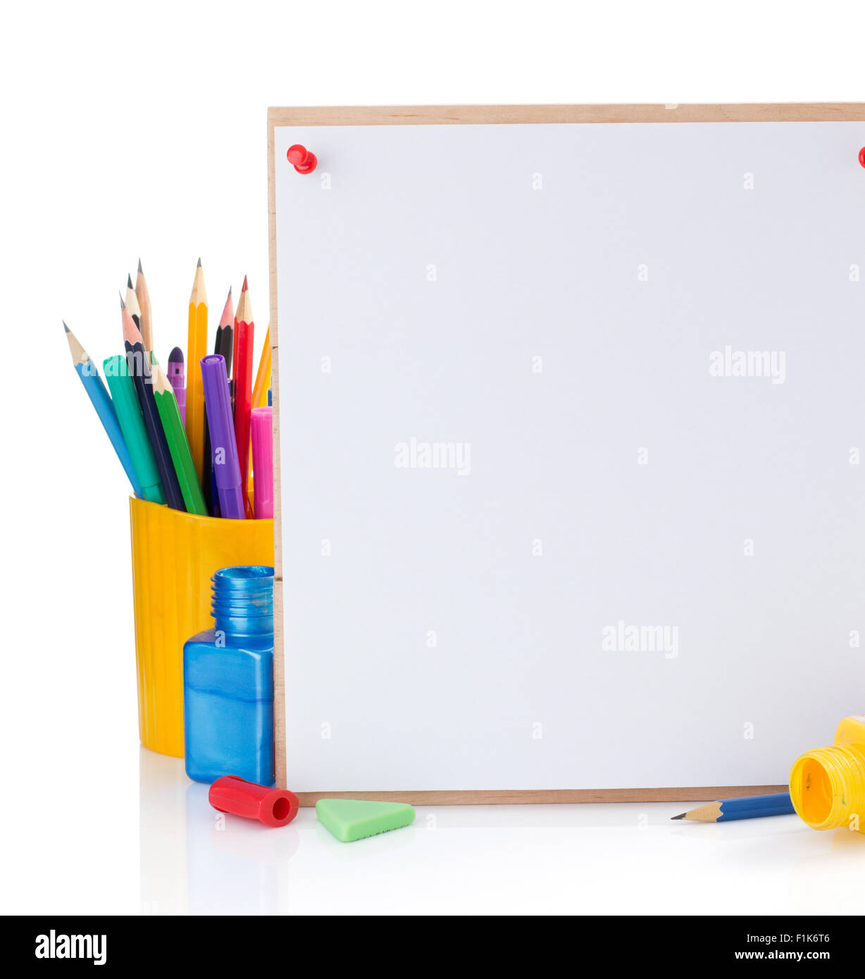 school supplies isolated on white background Stock Photo - Alamy