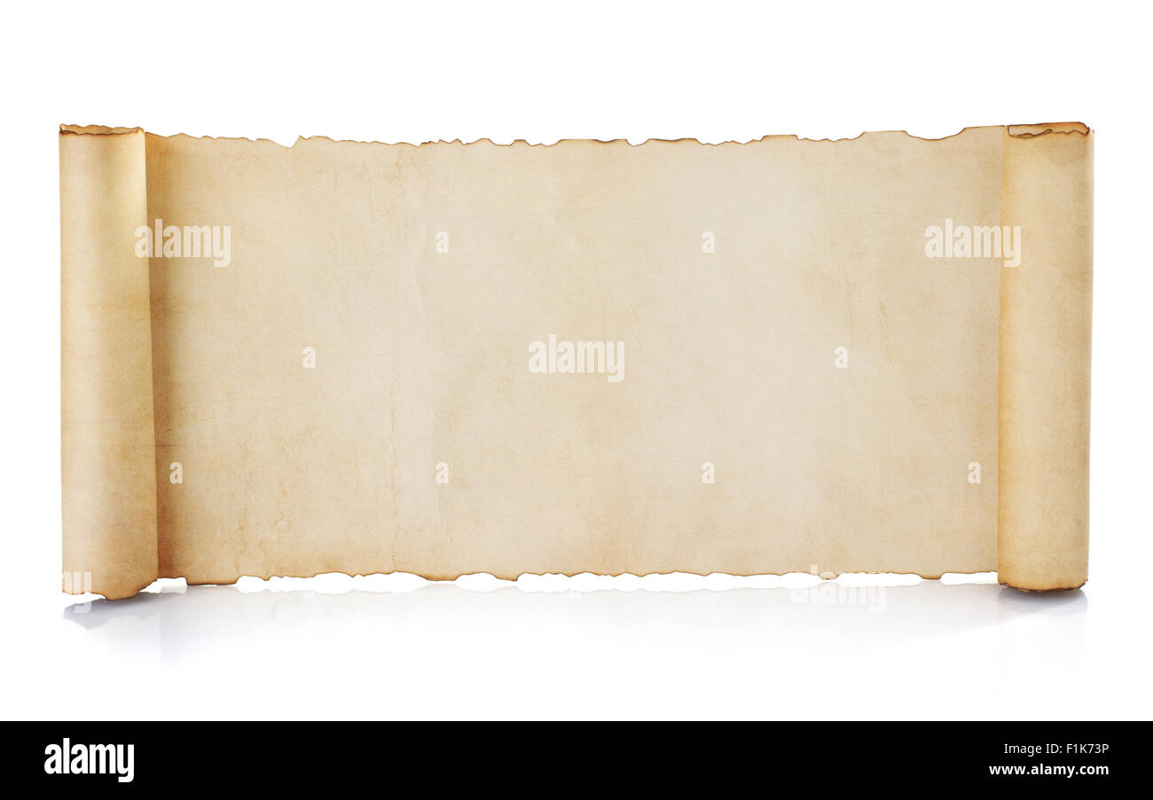 parchment scroll isolated on white background Stock Photo - Alamy