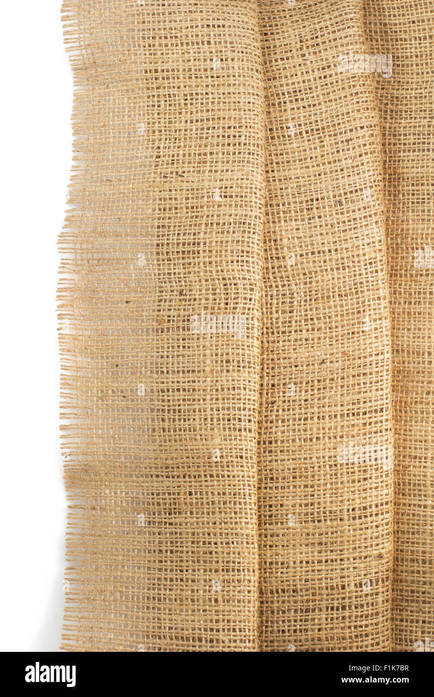 burlap hessian sacking isolated on white background Stock Photo - Alamy