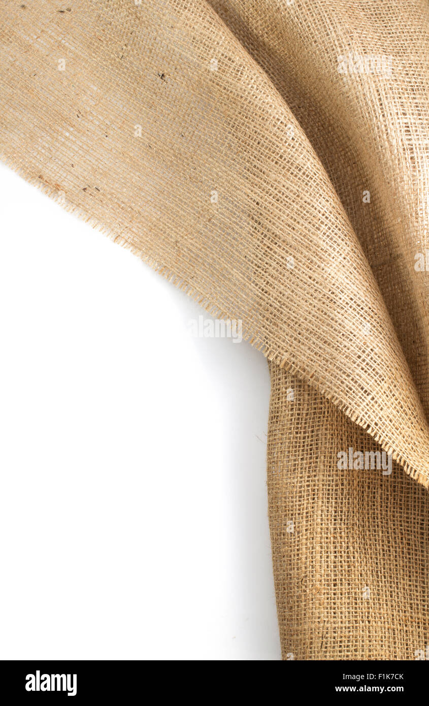 burlap hessian sacking isolated on white background Stock Photo - Alamy