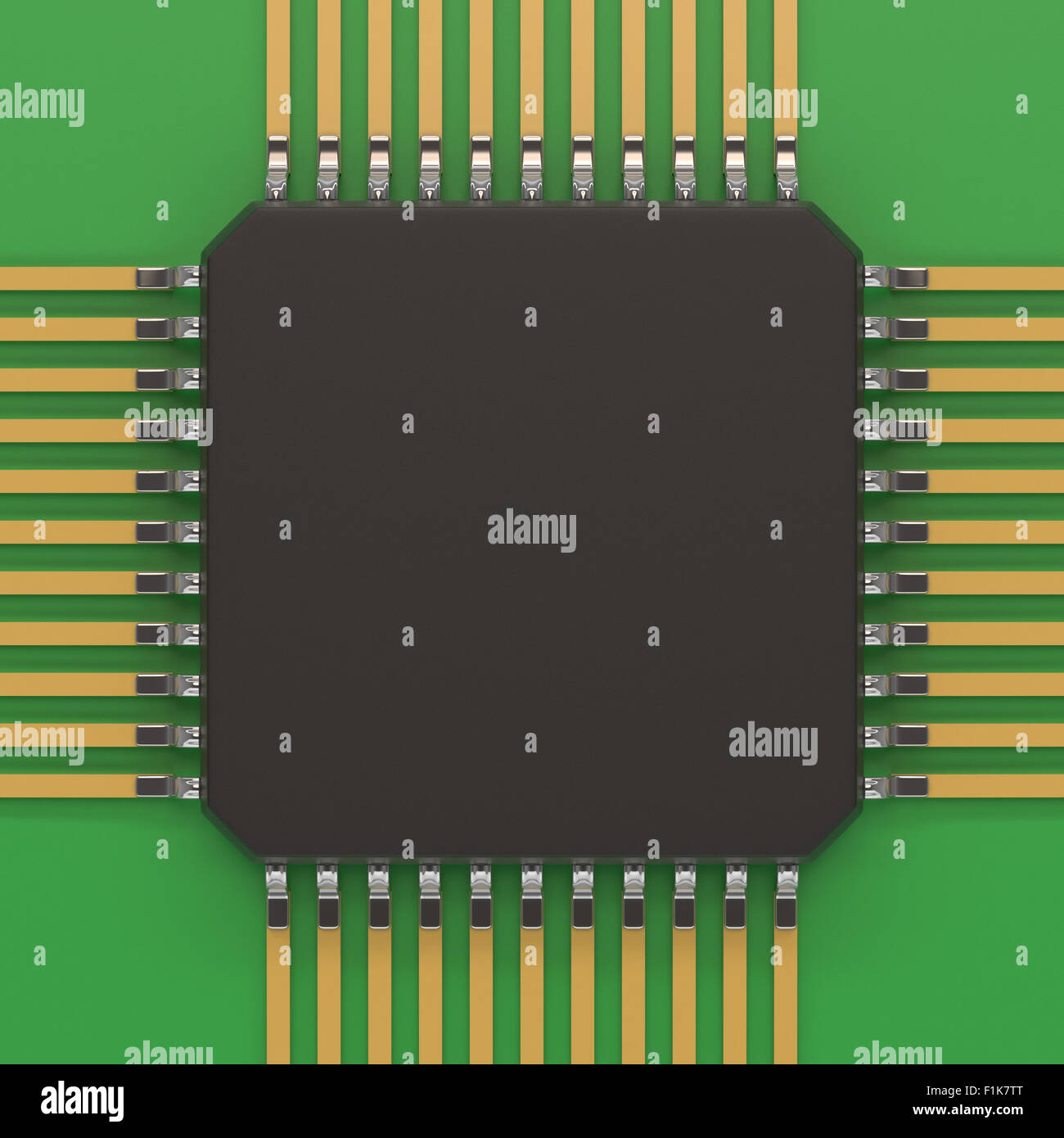 Microchip unit on green plate Stock Photo - Alamy