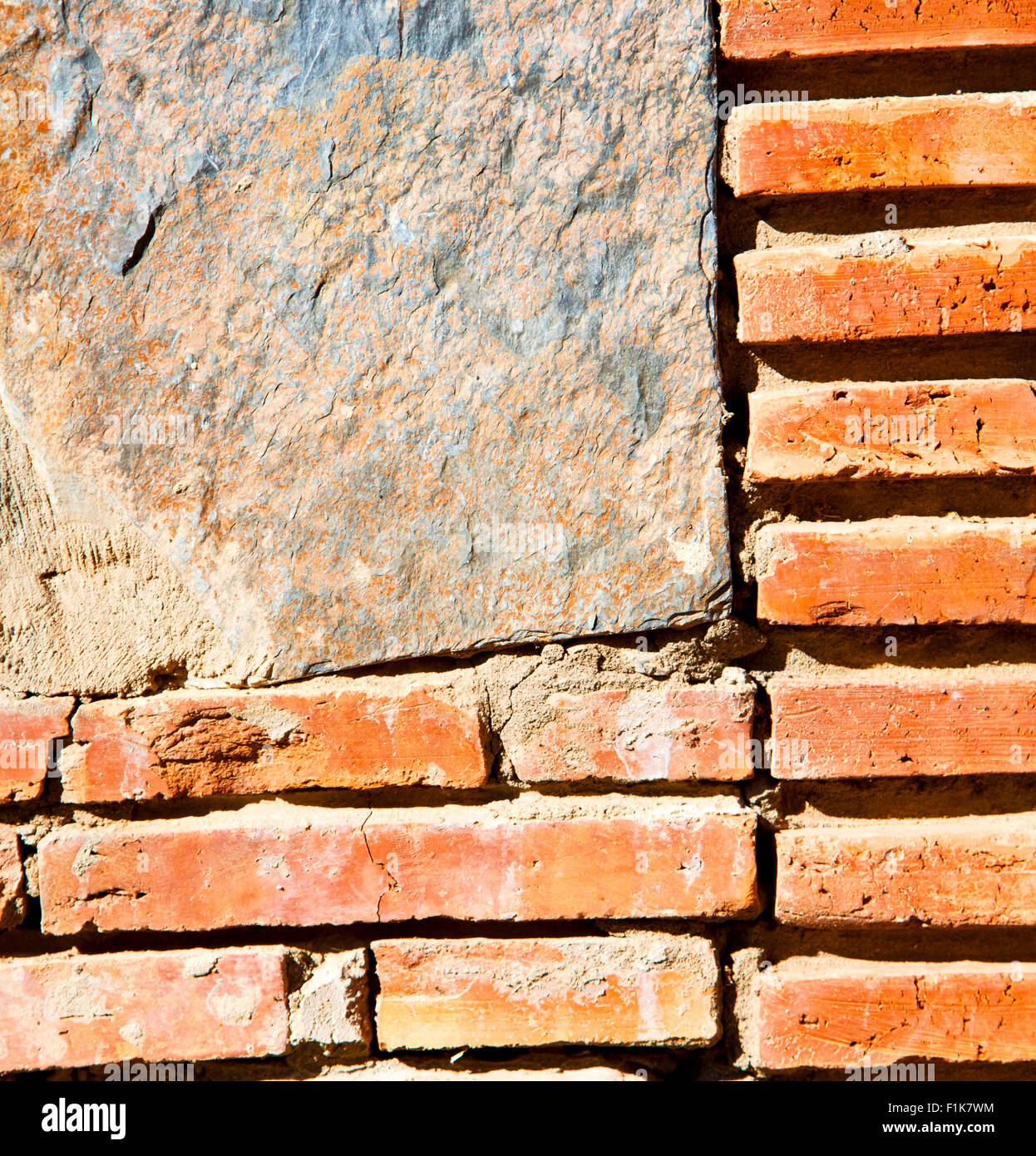 texture wall in africa morocco the old brick construction concrete ...