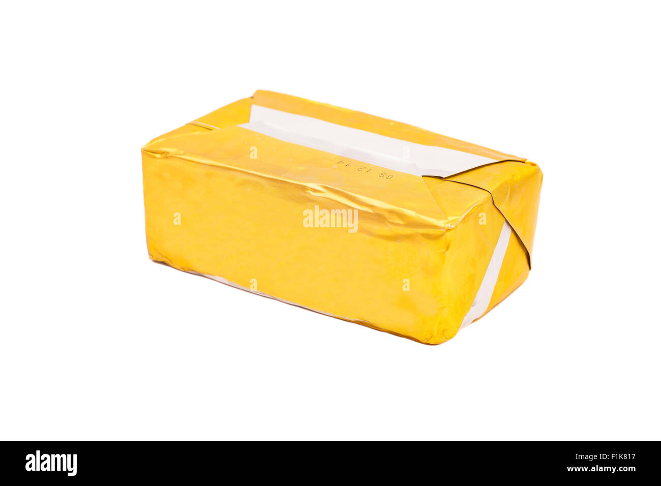 Stick Of Wrapped Butter On White Background Stock Photo - Alamy
