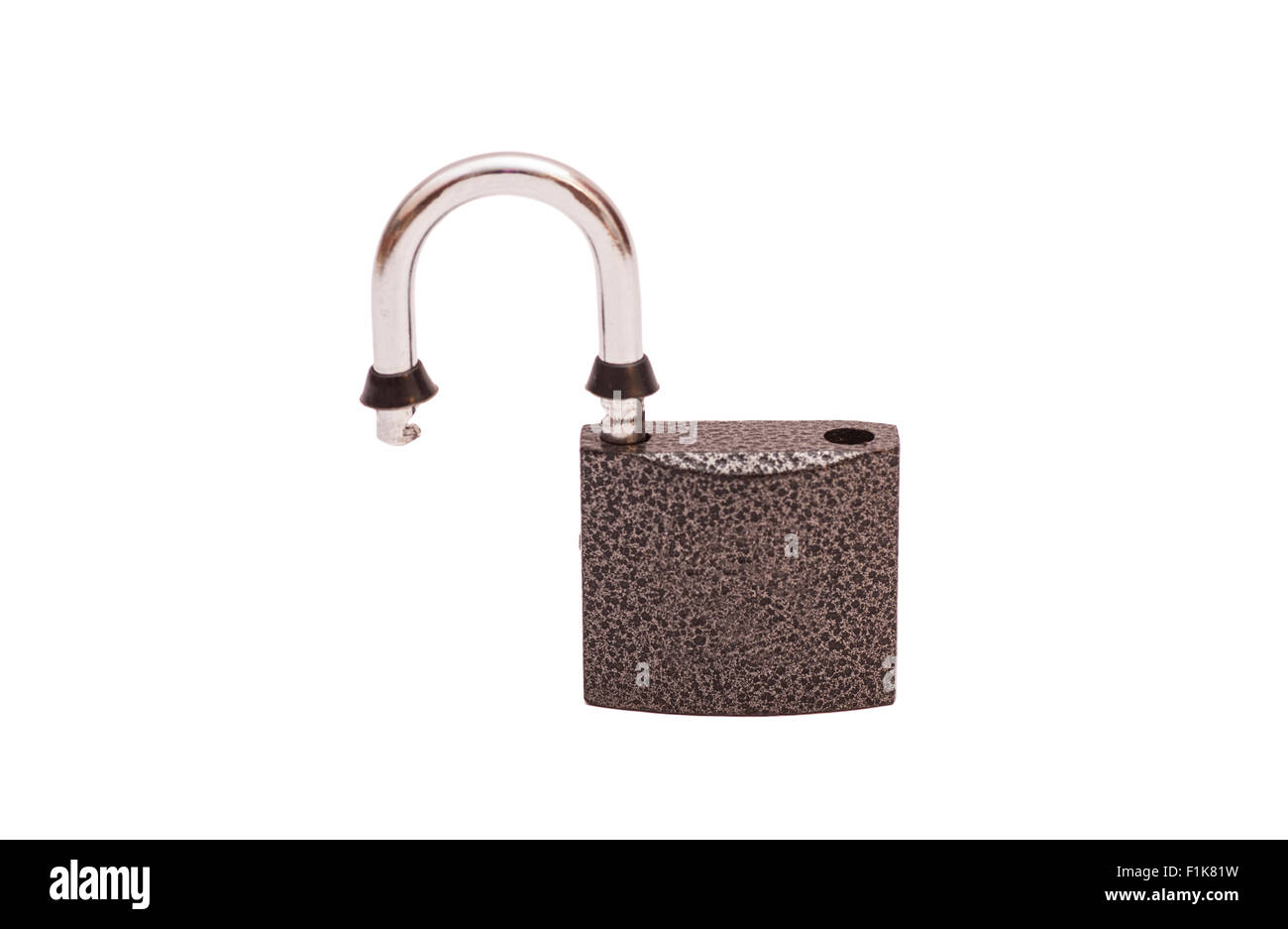 Opened padlock security isolated on white background Stock Photo - Alamy