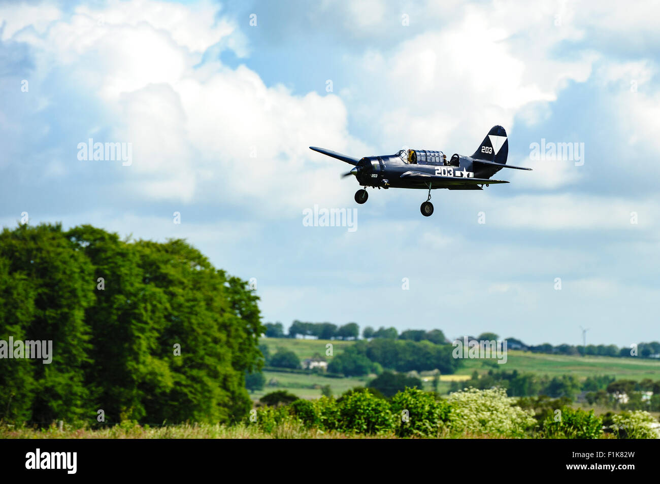 Enthusiasts fly large model aircraft at Strathaven Airfield during the ...