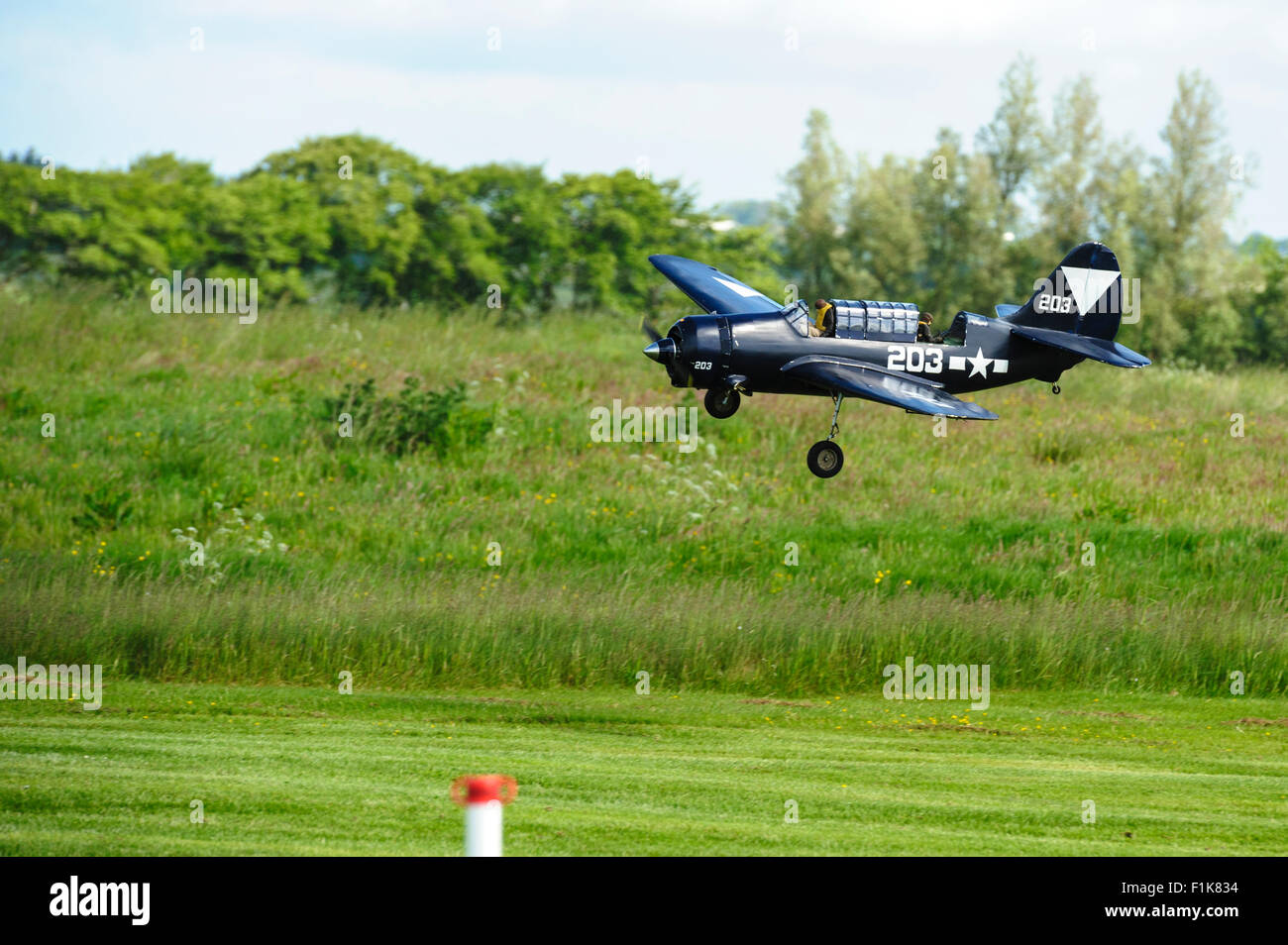 Enthusiasts fly large model aircraft at Strathaven Airfield during the ...