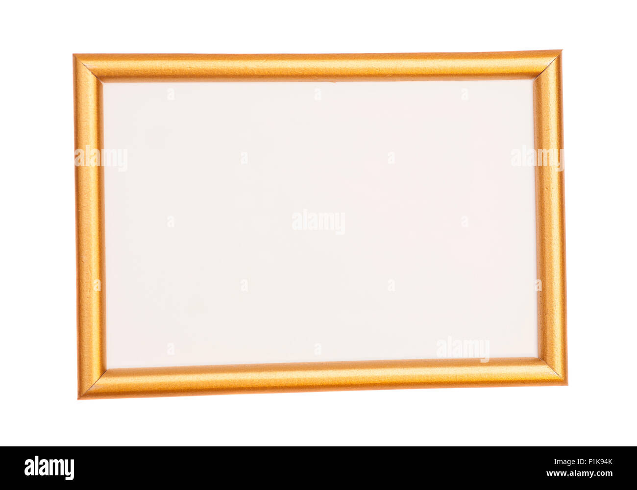 Golden frame on white background Stock Photo - Alamy