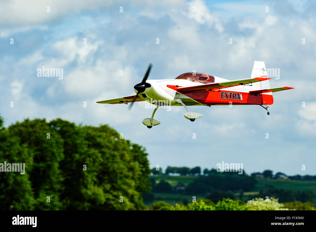 Enthusiasts fly large model aircraft at Strathaven Airfield during the ...