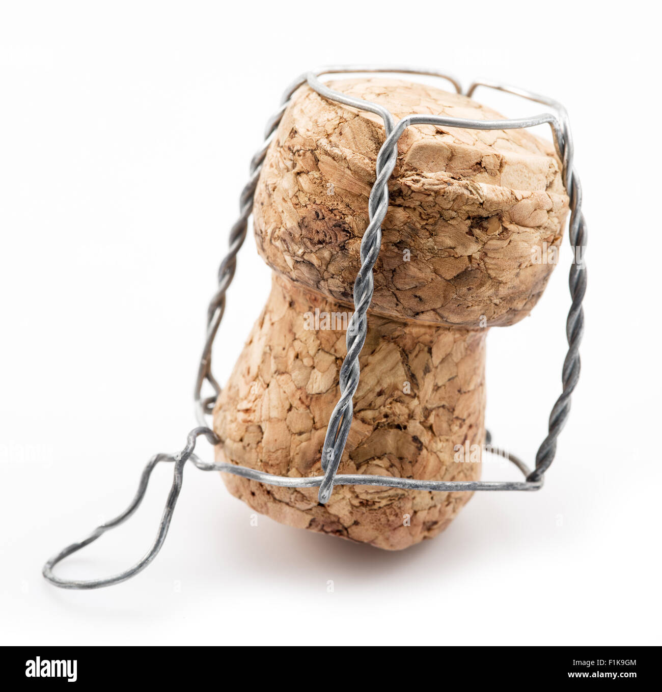Cork and wire isolated on a white background Stock Photo - Alamy