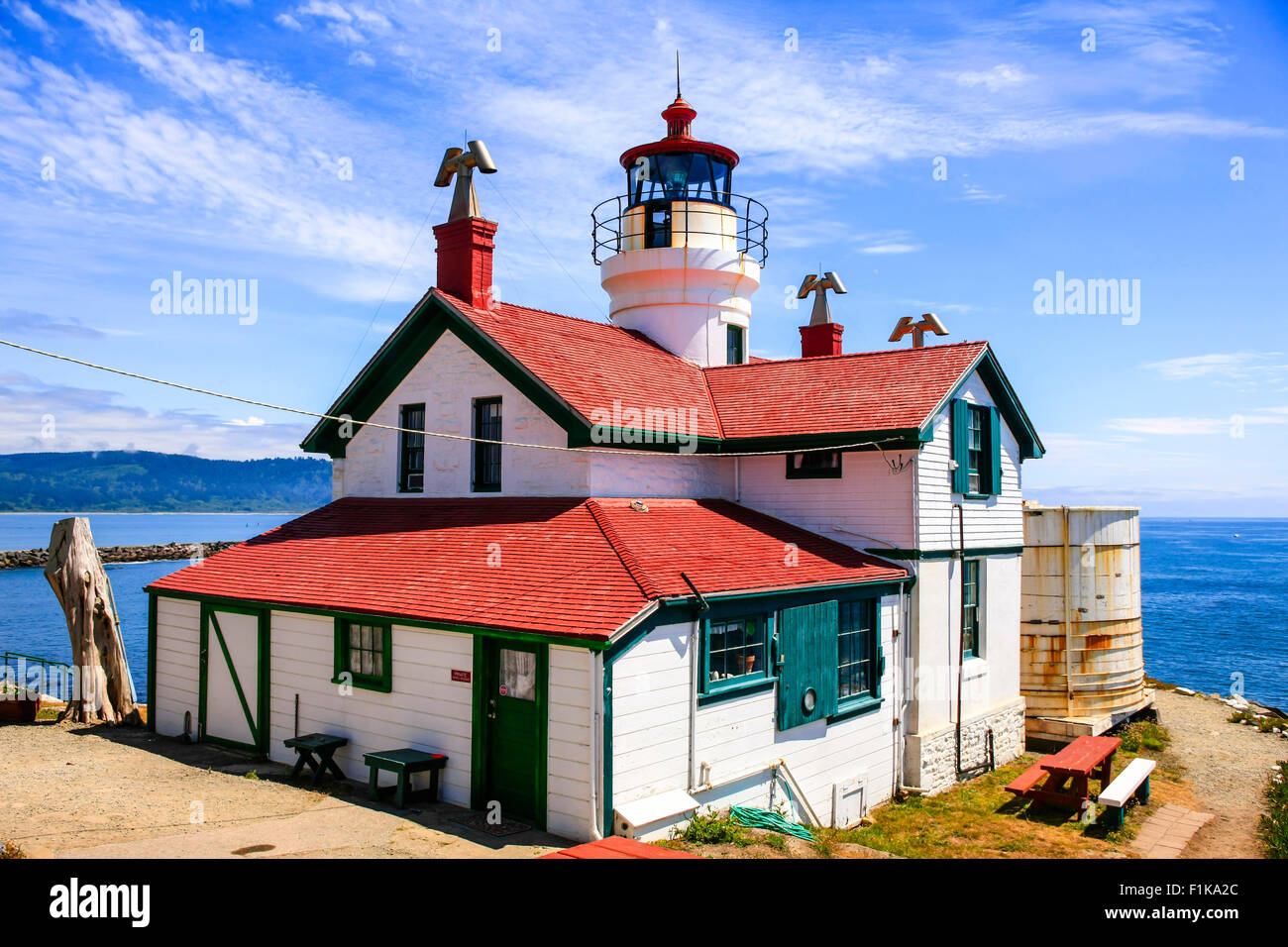 Historic Battery Point Lighthouse at Crescent City on the Pacific ...
