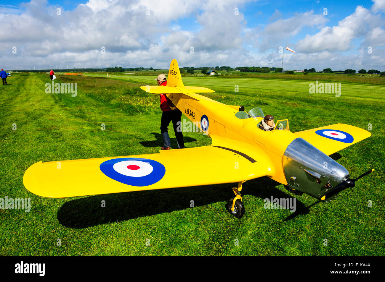 Enthusiasts fly large model aircraft at Strathaven Airfield during the ...