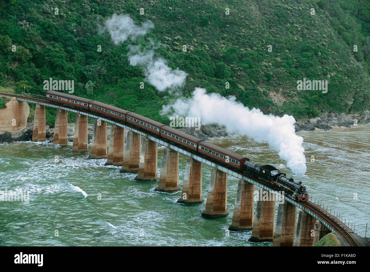 Train Crossing Bridge, Kaaimans River, Western Cape, South Africa Stock ...