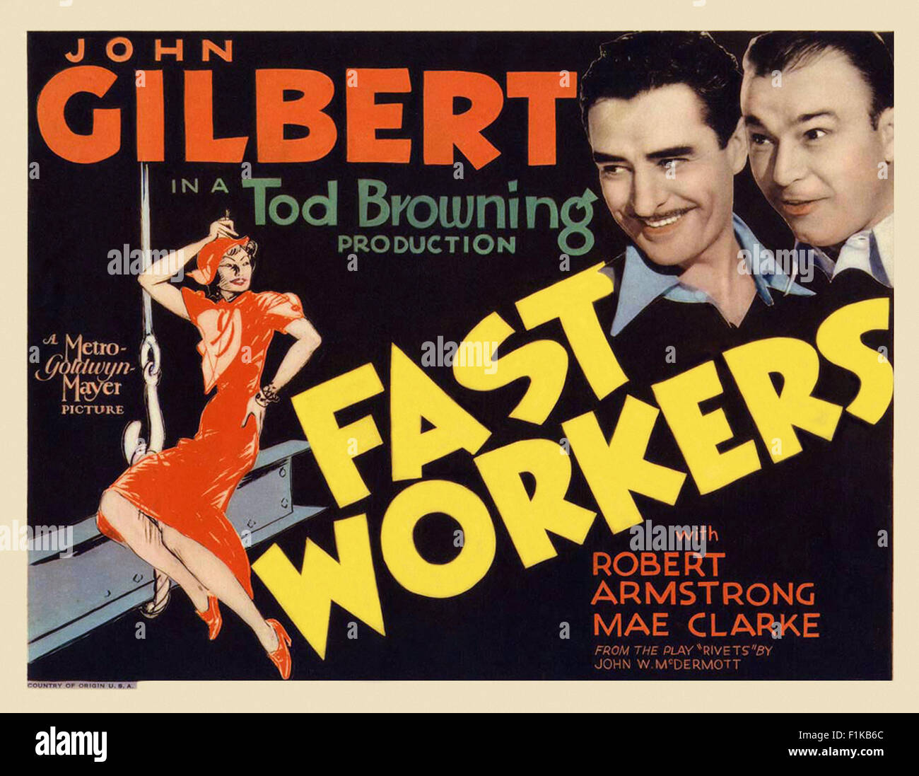 Fast Workers (1933) 001 - Movie Poster Stock Photo - Alamy
