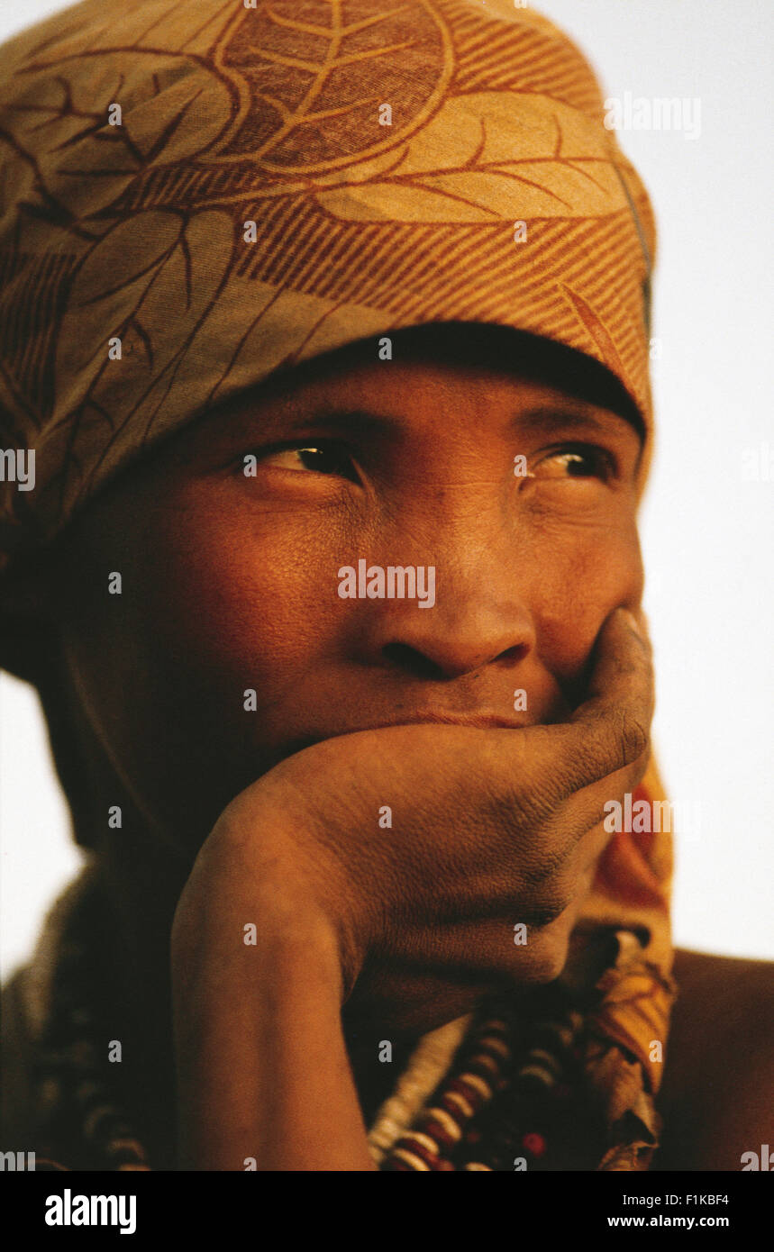 Portrait of Young Bushman woman. Botswana, Africa Stock Photo - Alamy