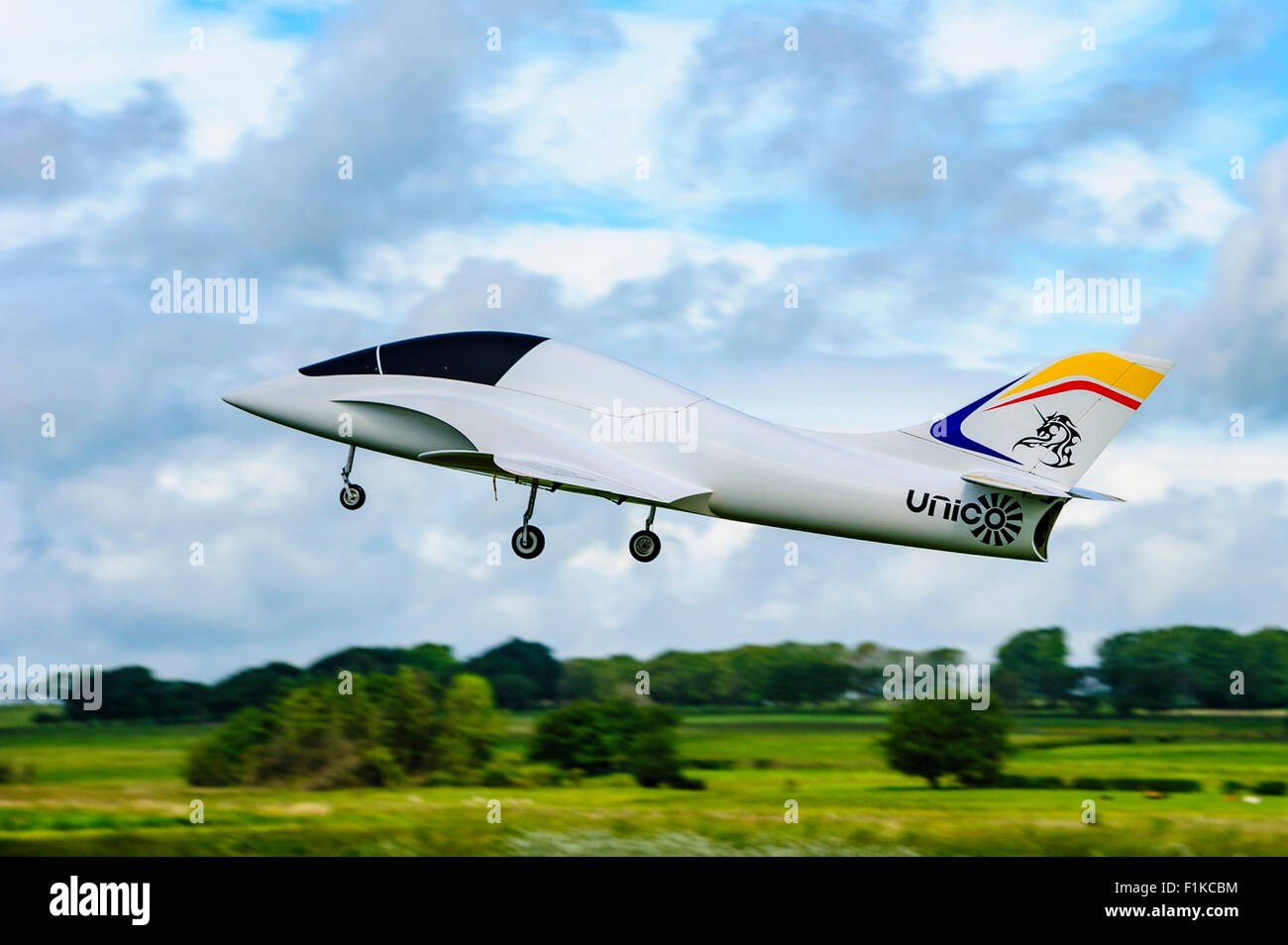 Enthusiasts fly large model aircraft at Strathaven Airfield during the ...