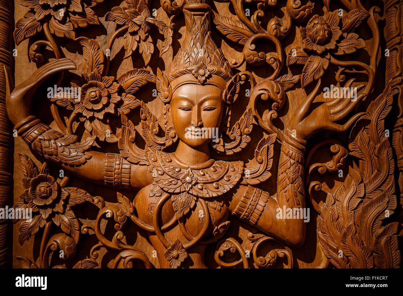 wood carving art in temple Stock Photo - Alamy