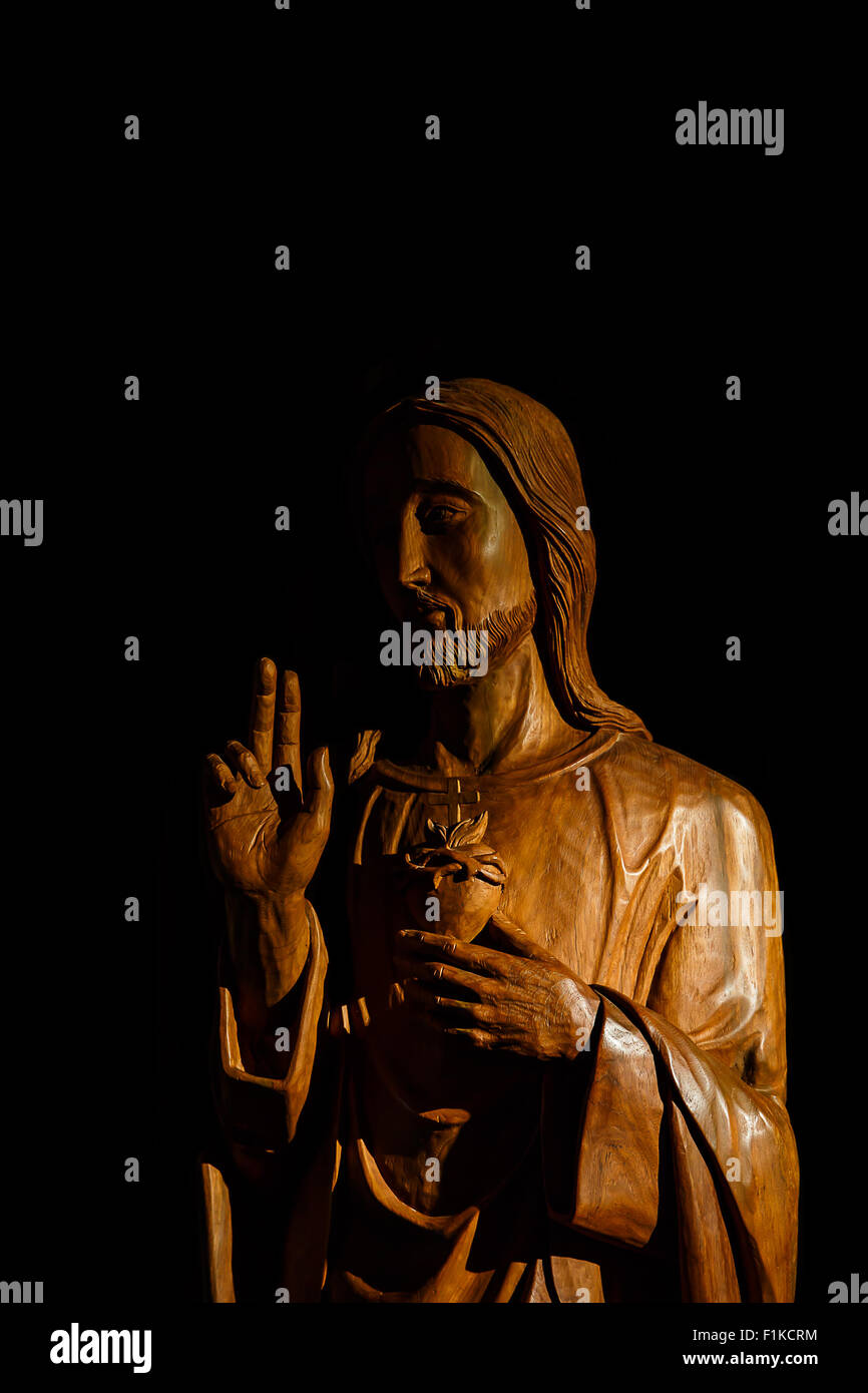 Jesus Wood Carving Stock Photo - Alamy