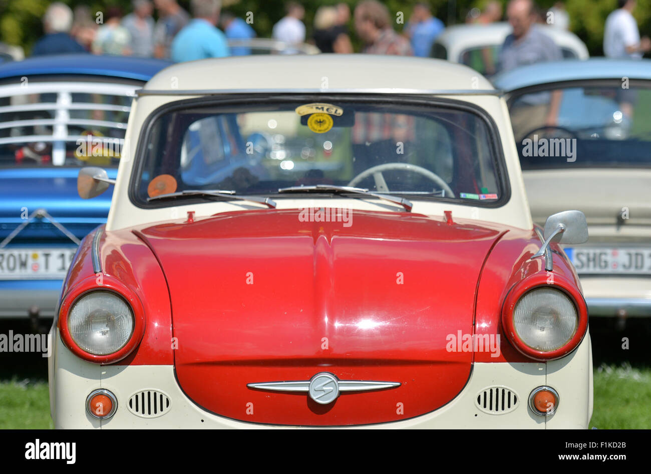 A well maintained vintage Trabant car model is on display at the 17th ...