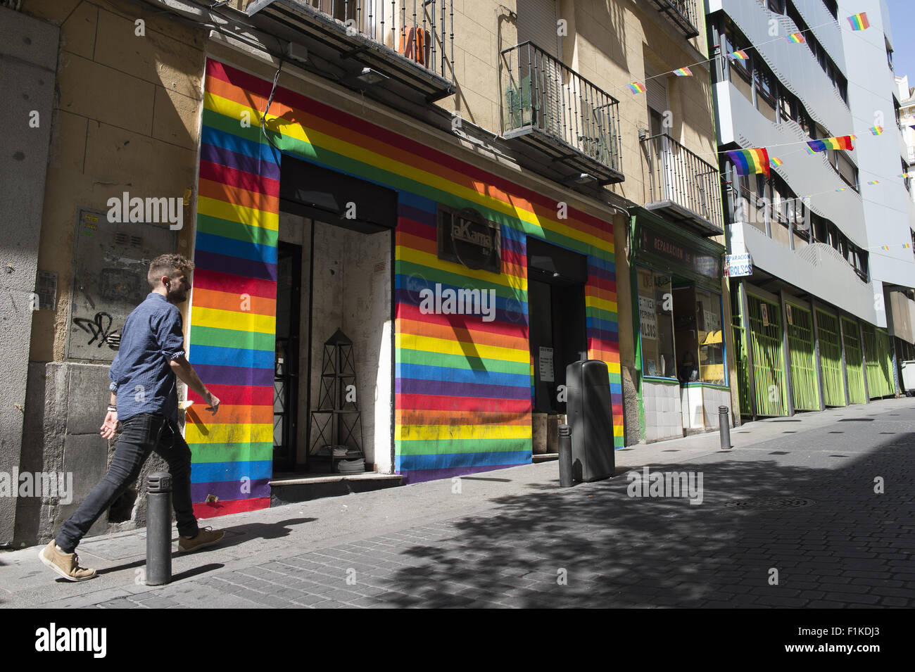 Preparations take place for Madrid Pride 2015 (MADO) in the Chueca ...