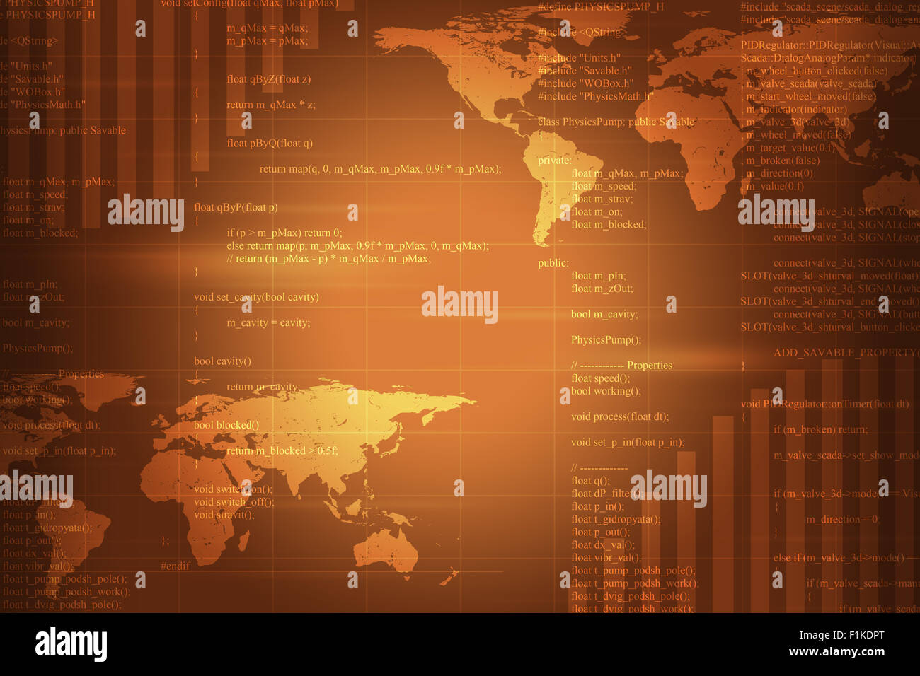 Abstract background with world map Stock Photo - Alamy
