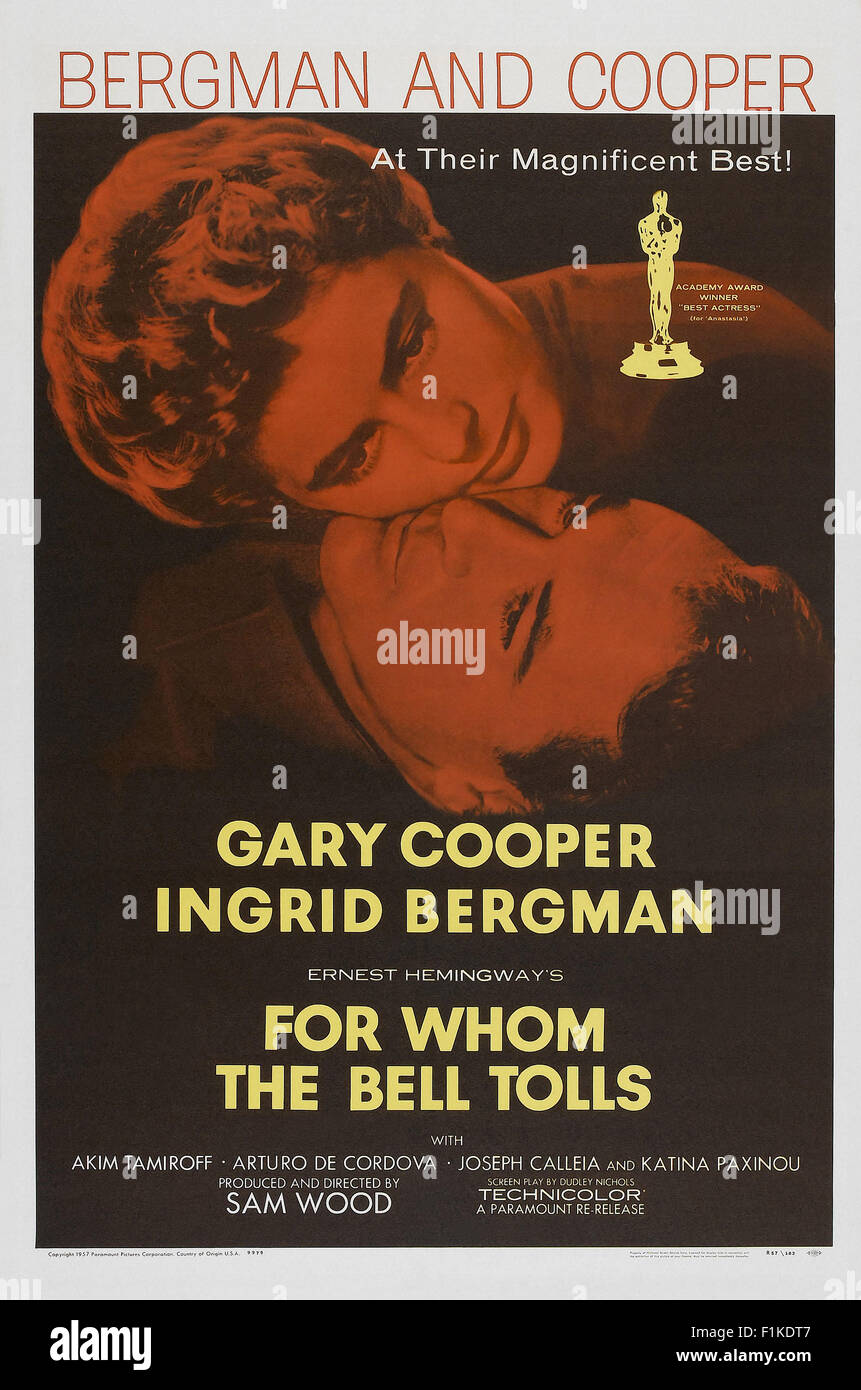 For Whom the Bell Tolls 004 - Movie Poster Stock Photo - Alamy
