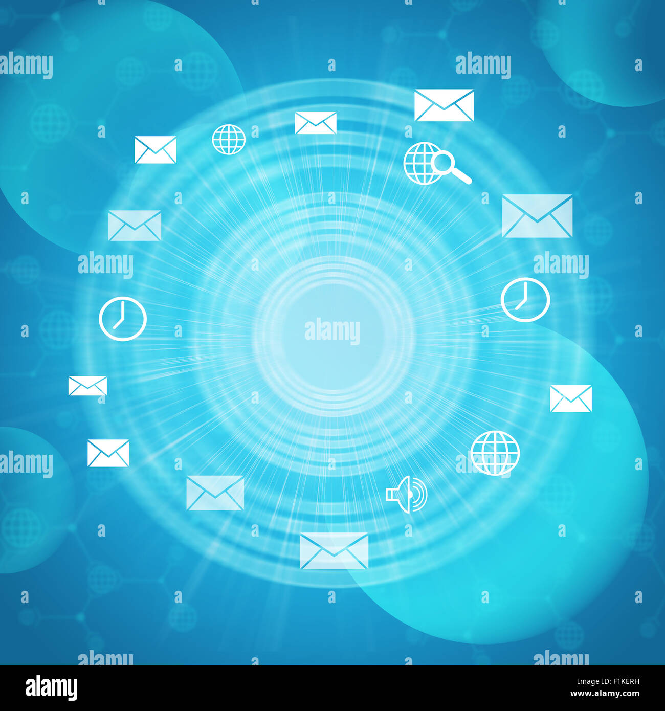 Abstract background with symbols and circles Stock Photo - Alamy