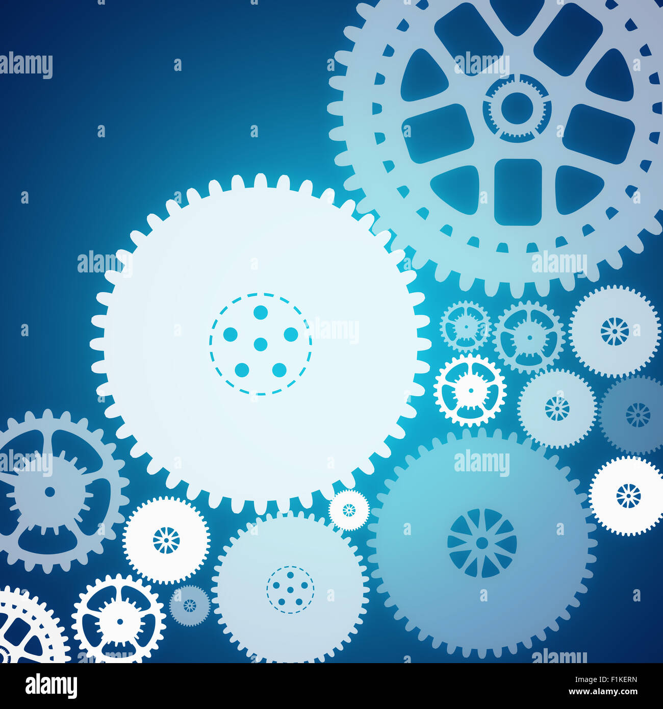 Cog wheels on blue Stock Photo - Alamy