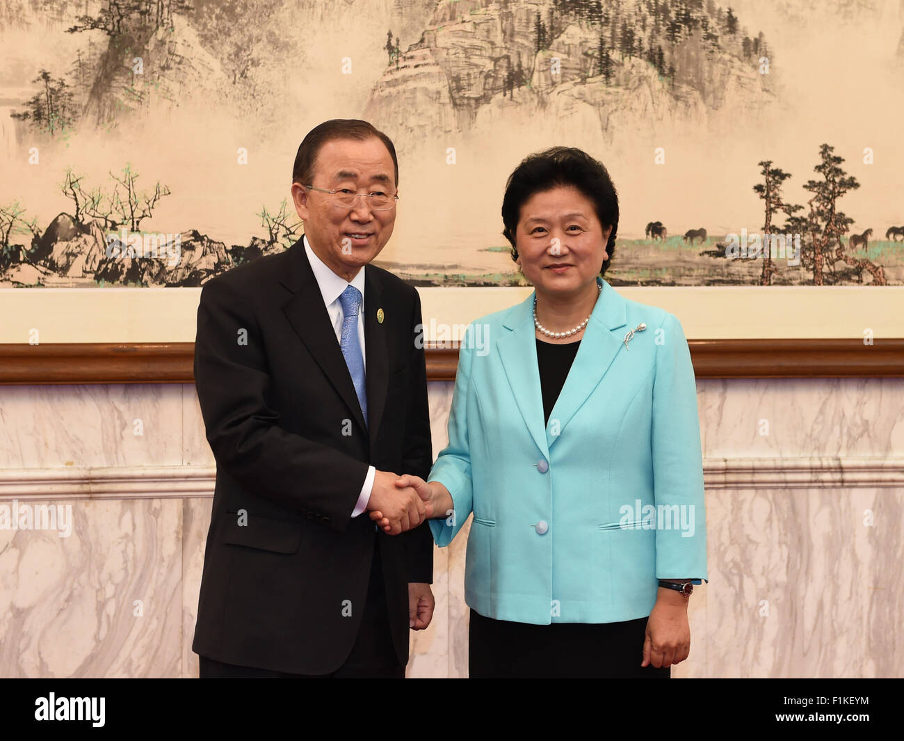 Beijing, China. 3rd Sep, 2015. Chinese Vice Premier Liu Yandong (R ...