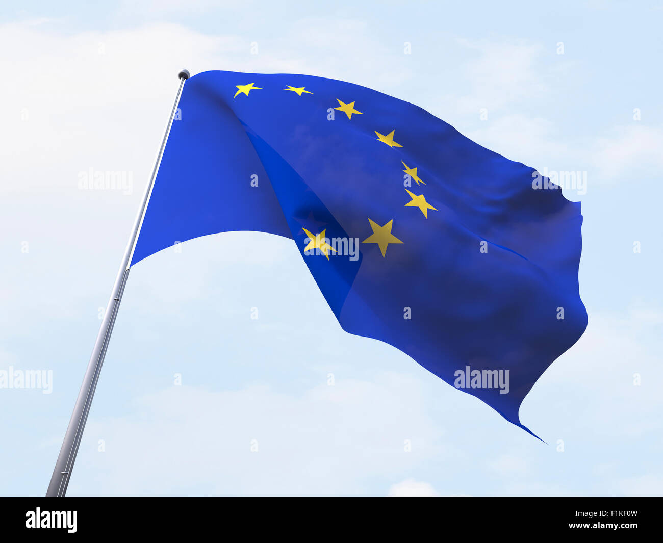 European union flag flying hi-res stock photography and images - Alamy