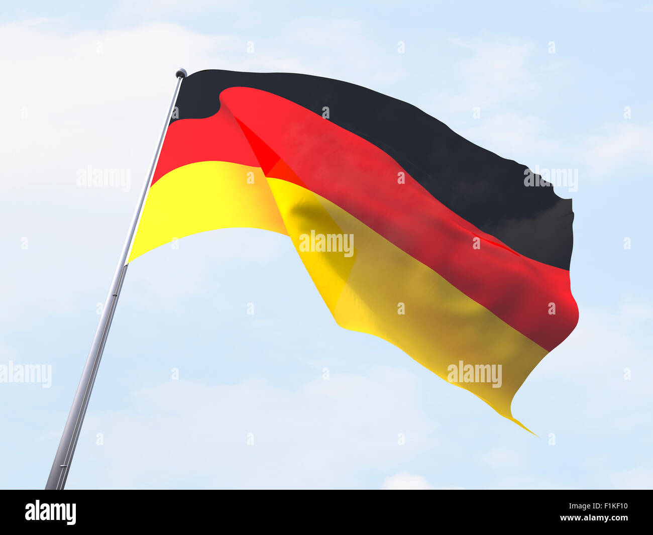 Germany flag flying on clear sky Stock Photo - Alamy
