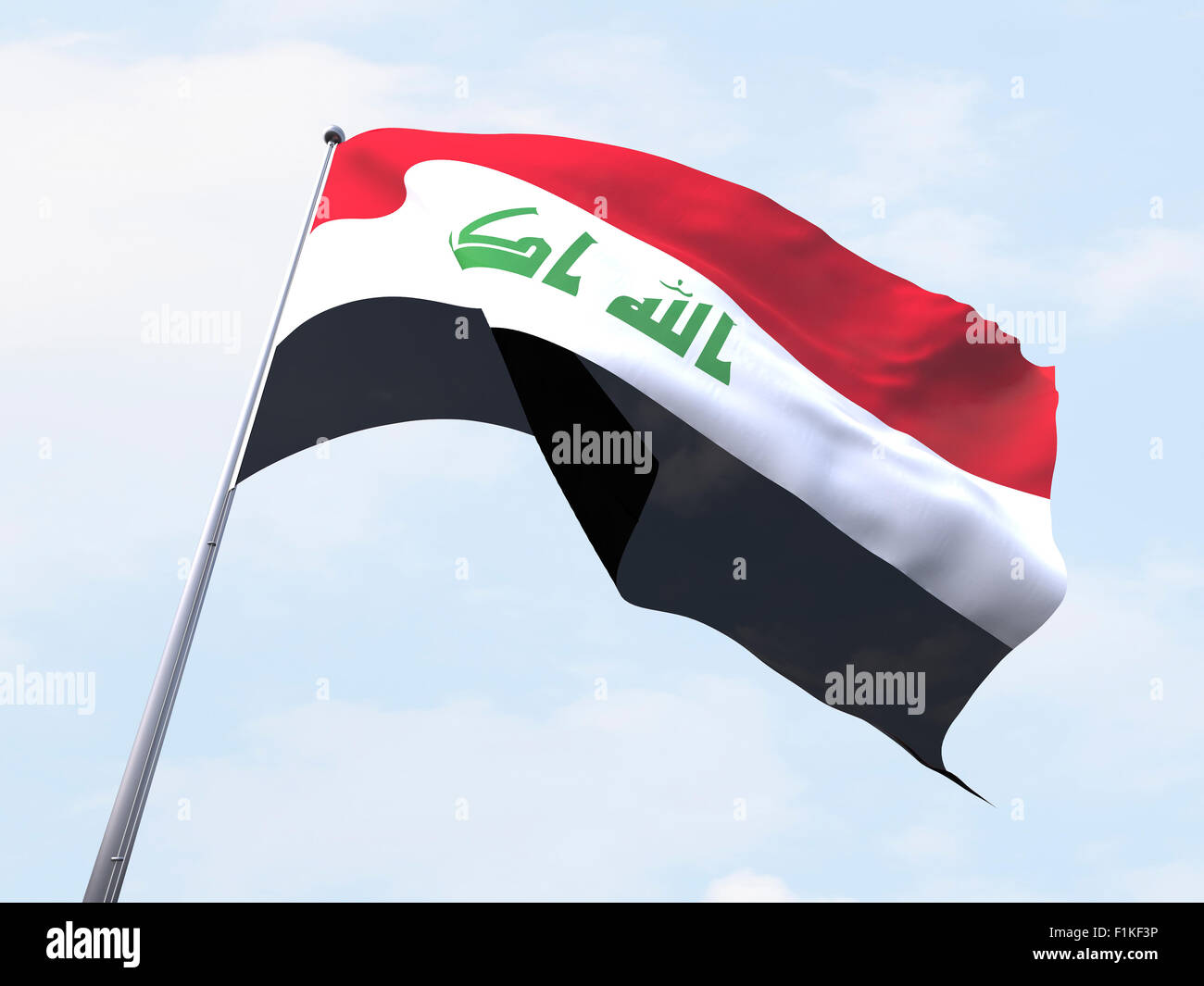 Iraq flying flag isolate on white background Stock Photo - Alamy