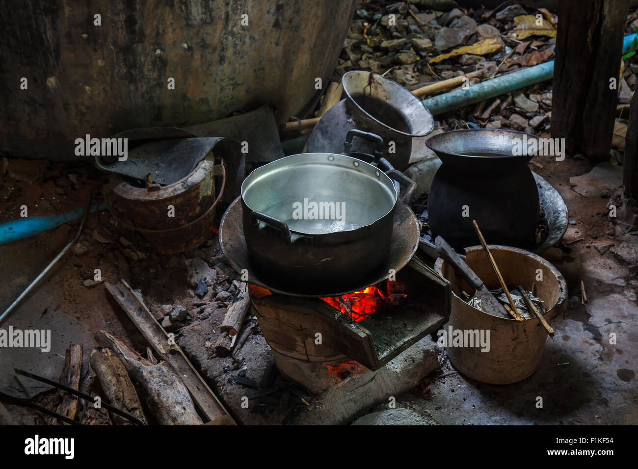 Kitchen in rural Thailand Stock Photo - Alamy