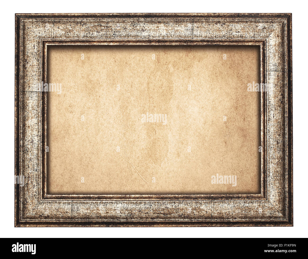 Vintage wooden frame on old paper Stock Photo - Alamy