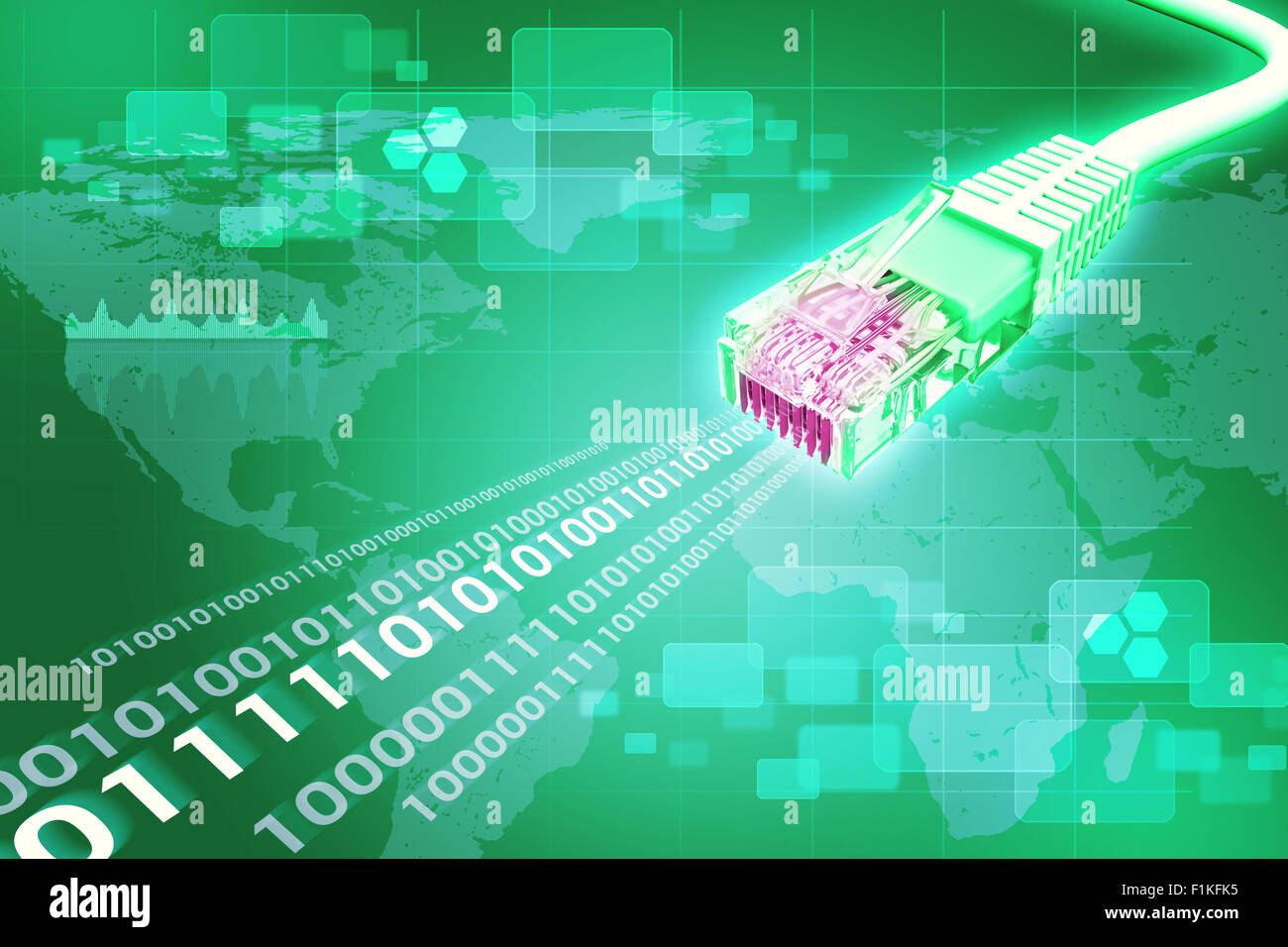 Computer wires on green Stock Photo - Alamy