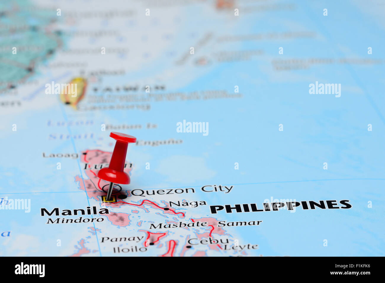 Manila pinned on a map of Asia Stock Photo - Alamy