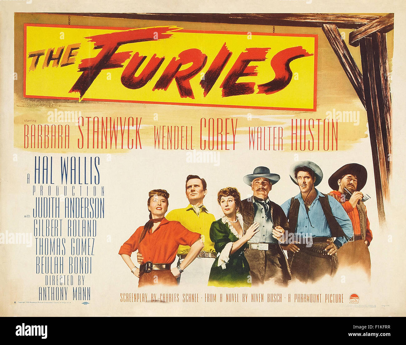 Furies The (1950) 002 - Movie Poster Stock Photo - Alamy