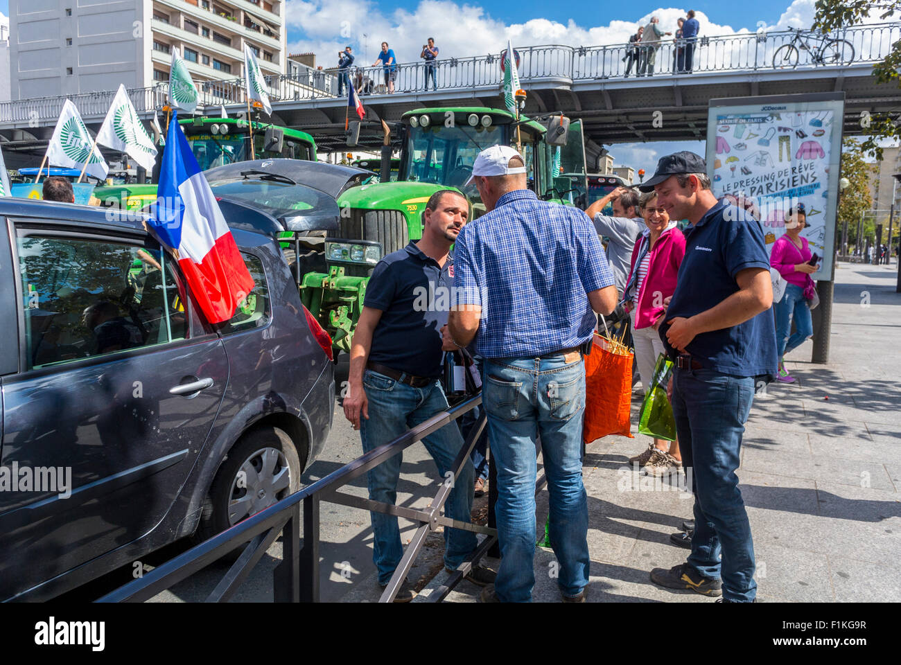 Paris, France. French Farmers Demonstration with 1000's Tractors, Local ...
